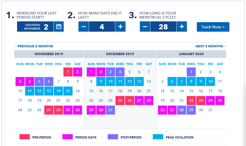 Use Period Calculator from ALWAYS – OurLadies Cup